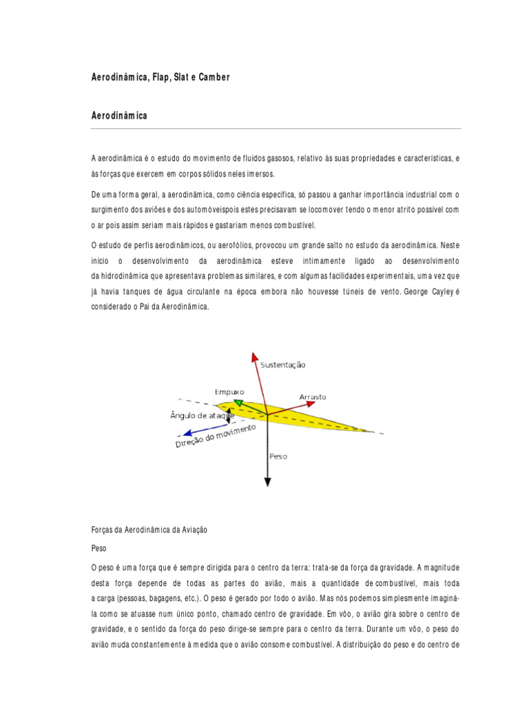 Aerodinâmica, Flap, Slat e Camber | PDF | Flap (Aeronáutica) | Motor a jato