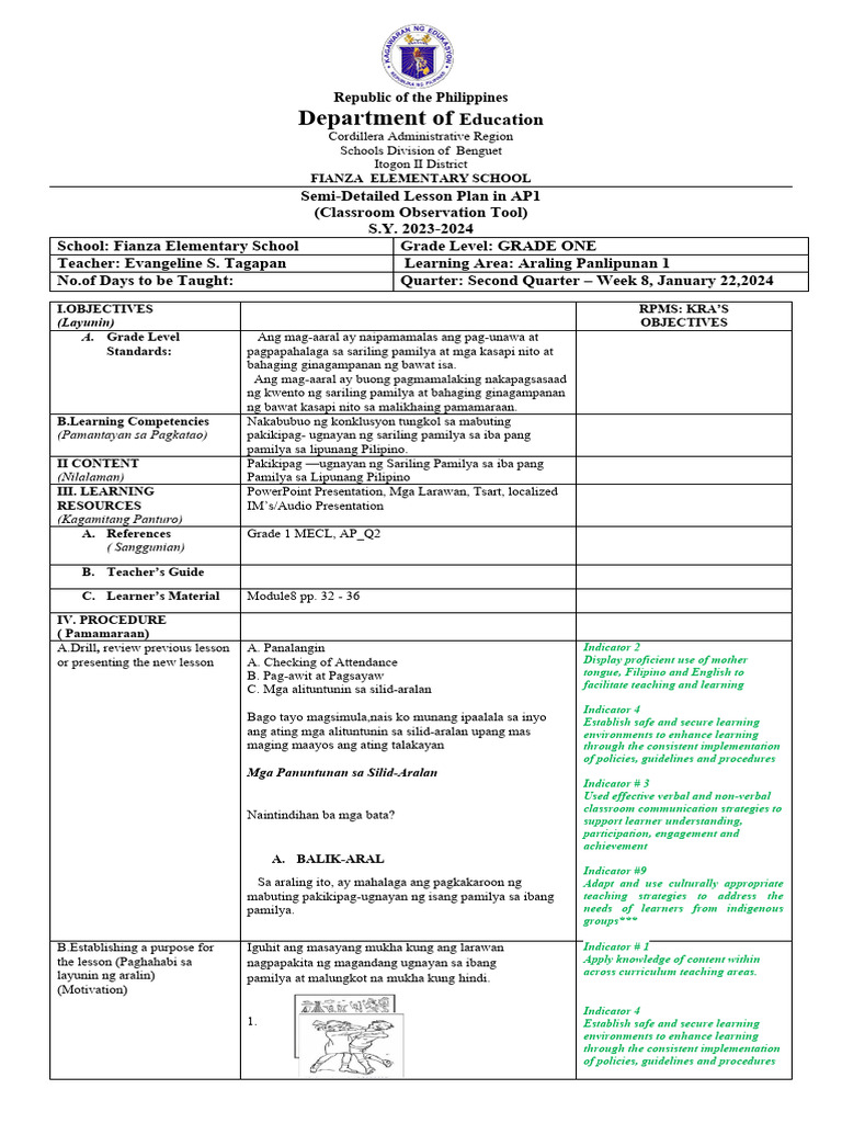 Aral Pan COT Q2 | PDF