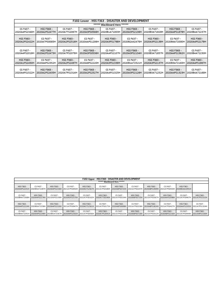 HSS F363 Seating Charts | PDF