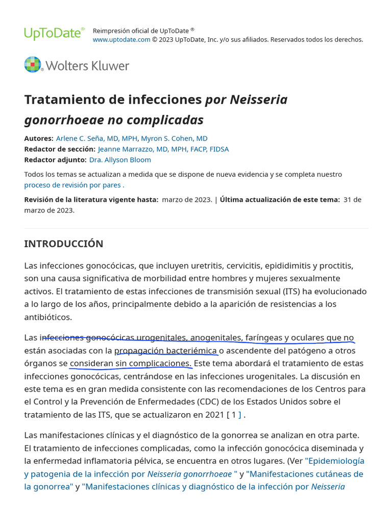 Neisseria Gonorrhoeae Tratamiento | PDF | Resistencia antimicrobiana | Causas de la muerte