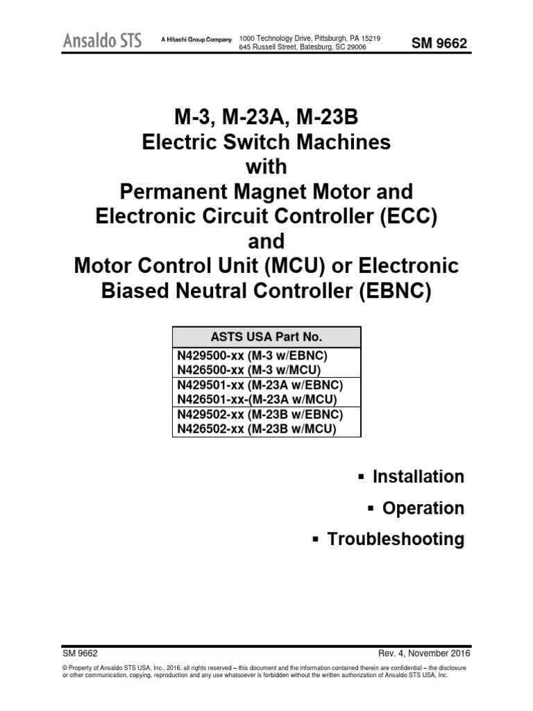M-3, M-23A, M-23B Máquina de chave elétrica com motor de imã permanente ...