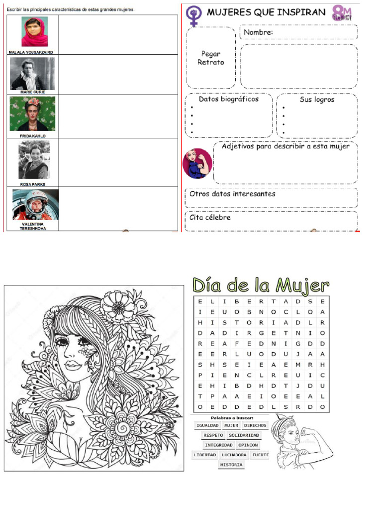 Plantilla Fotocopias Dia de La Mujer | PDF