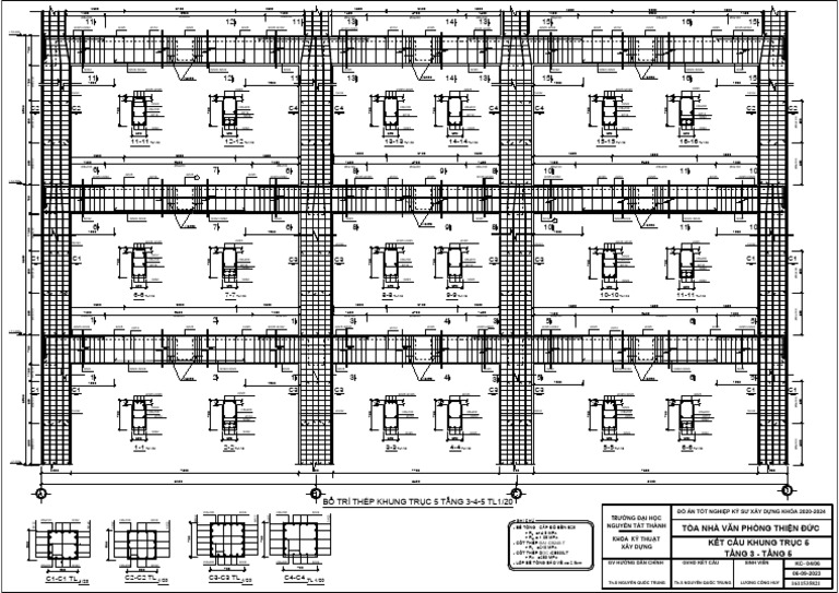 C2 C2 C2 C2 C4 C4 C4 C4: Bố Trí Thép Khung Trục 5 Tầng 3-4-5 Tl1/20 | PDF