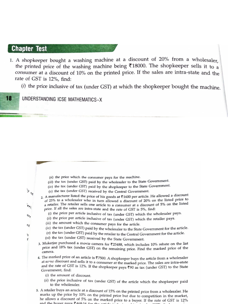 GST Chapter Test | PDF