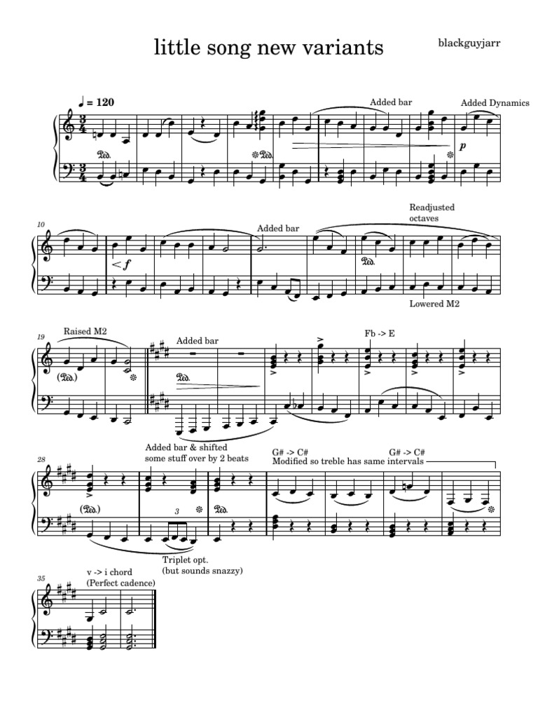 Jarr Little Song Revised | PDF