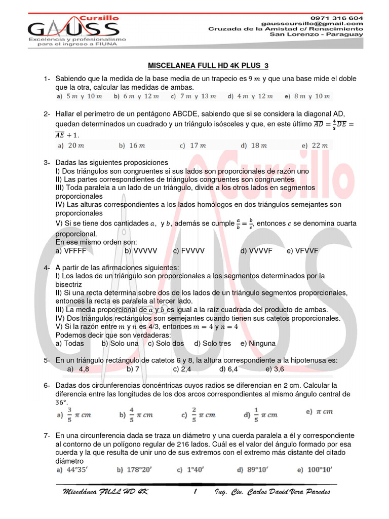 Miscelanea Matematica FULL HD 4K PLUS-3 | PDF | Triángulo | Geometría del plano euclidiano