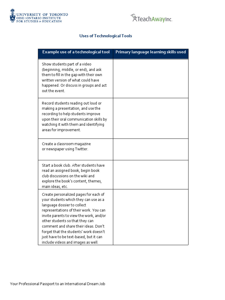 Unit 15 Lesson 1 - Technological Tools | PDF