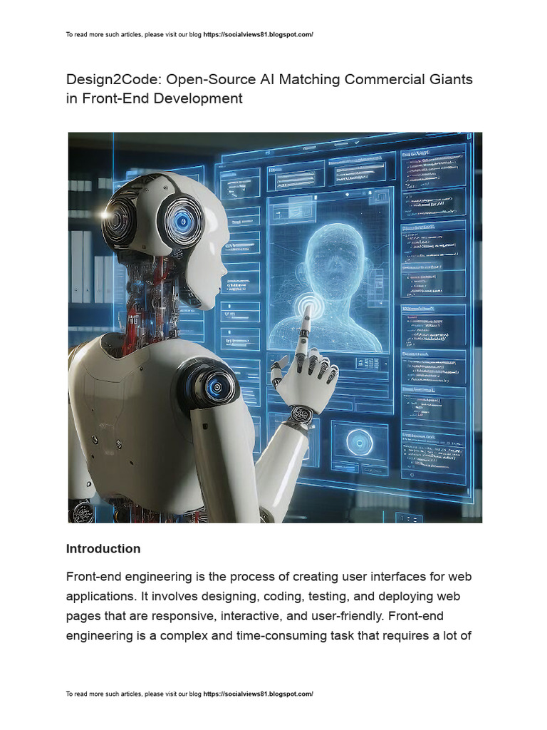 Design2Code: Open-Source AI Matching Commercial Giants in Front-End Development | PDF | World ...