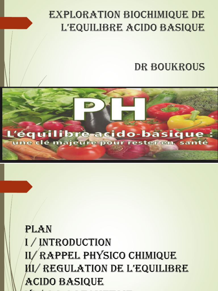 Équilibre Acido-Basique en Biochimie | PDF | Hypoxie | Chimie