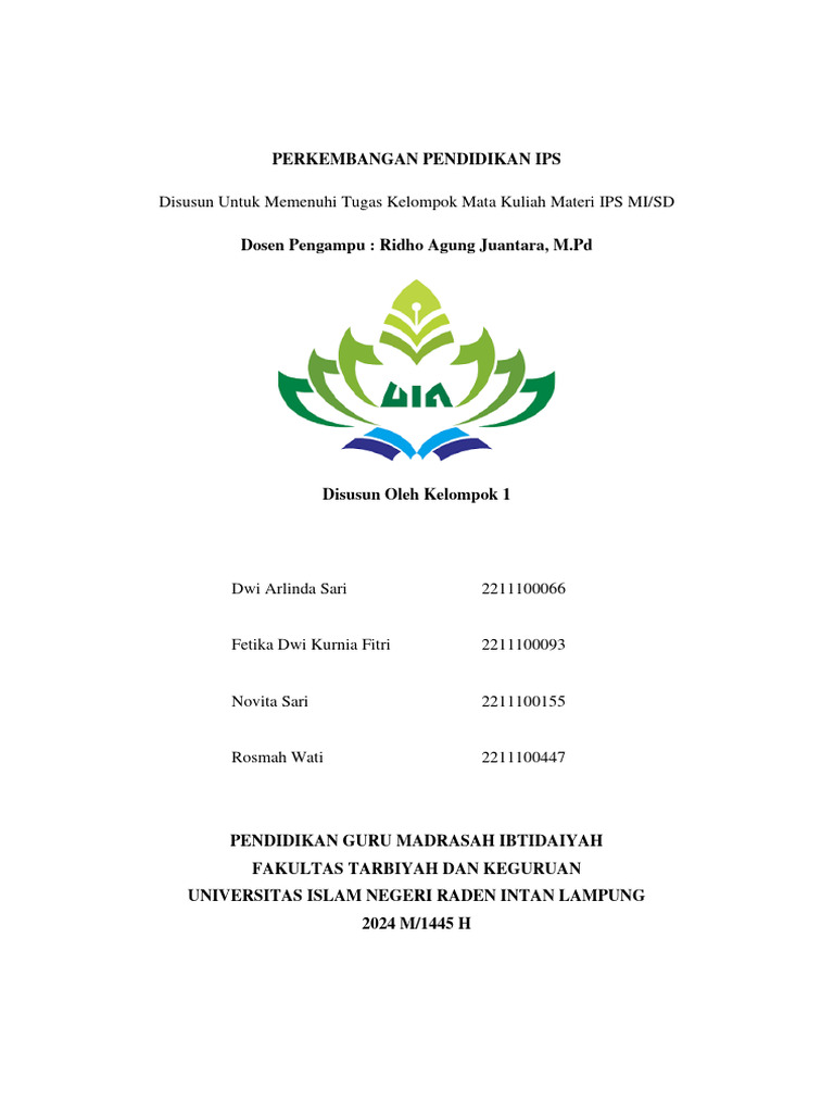 Materi Ips Kel 1 (Perkembangan Pendidikan Ips) | PDF