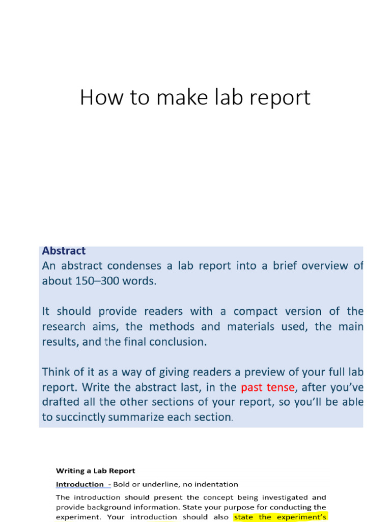 How To Make Lab Report For CHM 123.1 and CHM 122.2 H14 | PDF