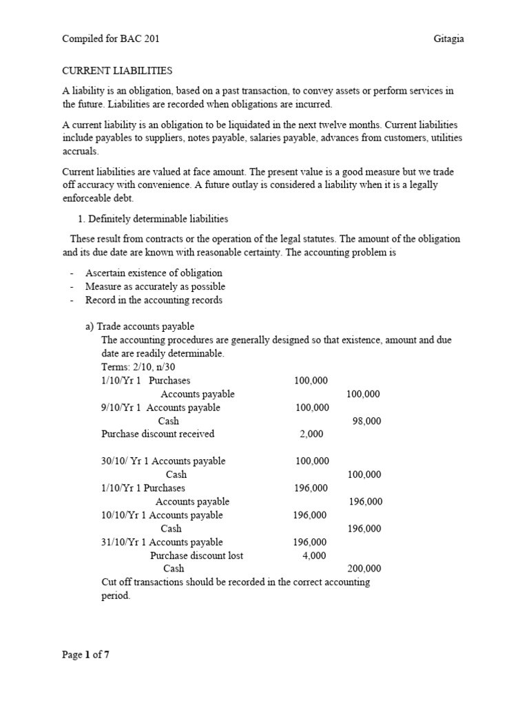 Current Liabilities Overview Pdf Balance Sheet Dividend