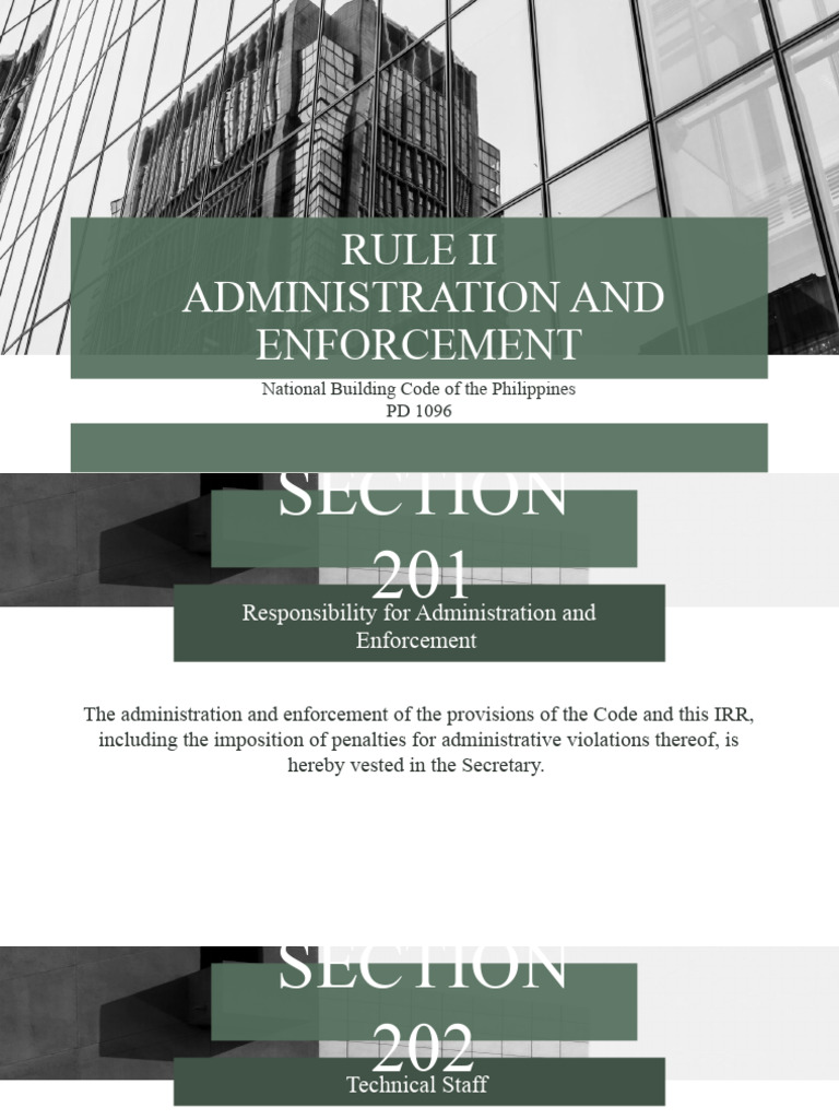 Enforcement of PD 1096 Building Code | PDF | Fine (Penalty) | Engineer