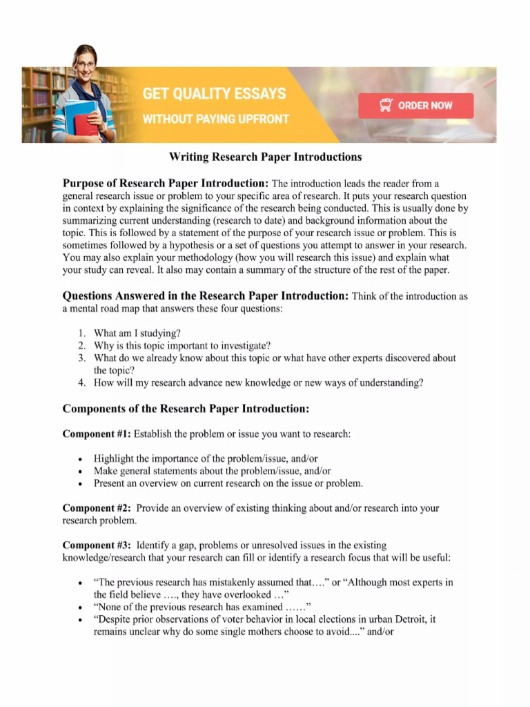 How To Write Research Paper Introduction | PDF