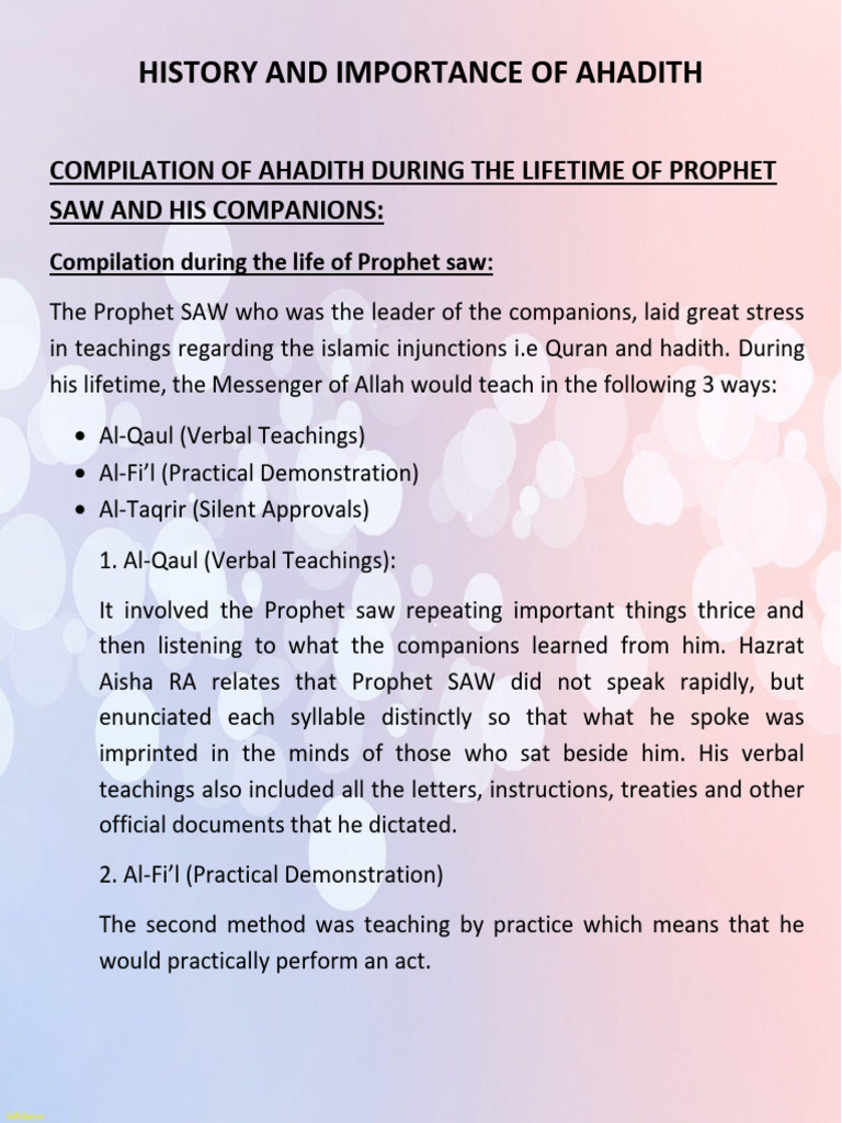 Compilation During Prophet SAW and Companions | PDF