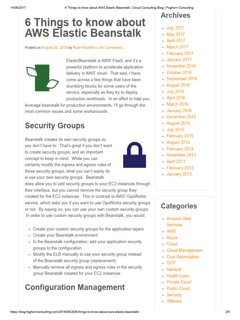 6 Things To Know About AWS Elastic Beanstalk | PDF