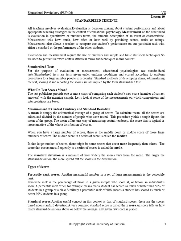 Psy407 Handout 6 | PDF | Validity (Statistics) | Educational Assessment