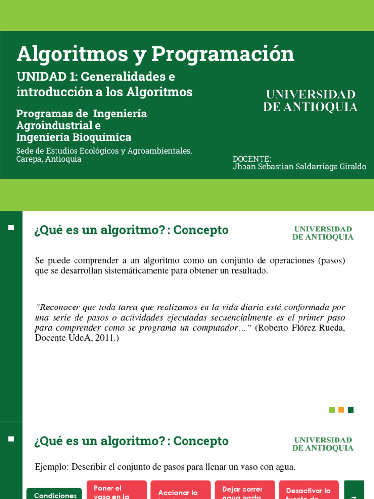 Unidad 1 Algortimos y Progrmacion - Generalidades e Introduccion A Los Algoritmos | PDF ...