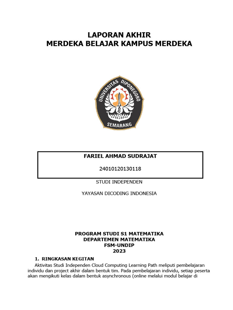 Laporan Akhir Program MBKM | PDF
