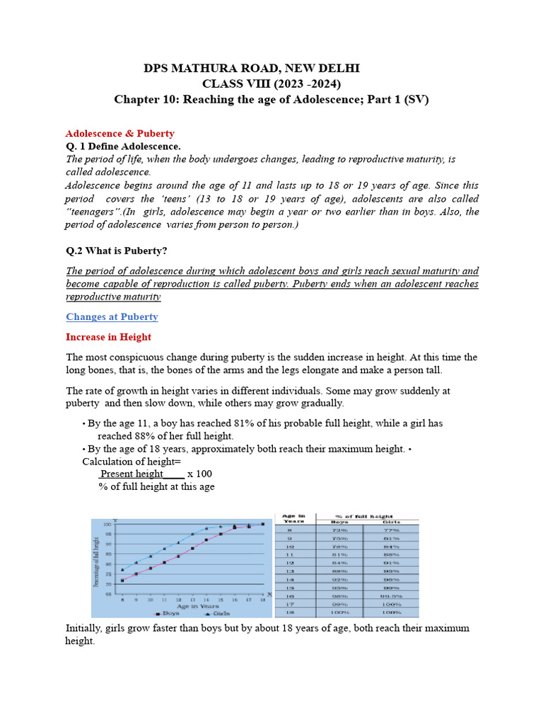 8eh Reaching The Age Of Adolescence Part 1 Sv Pdf Puberty