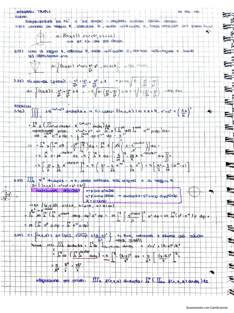 Esercizi Integrali Tripli | PDF