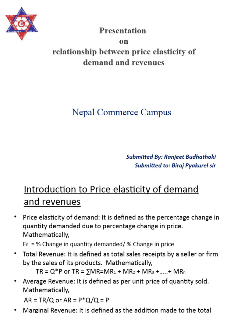 Price Elasticity and Revenue Dynamics | PDF | Teaching Methods & Materials