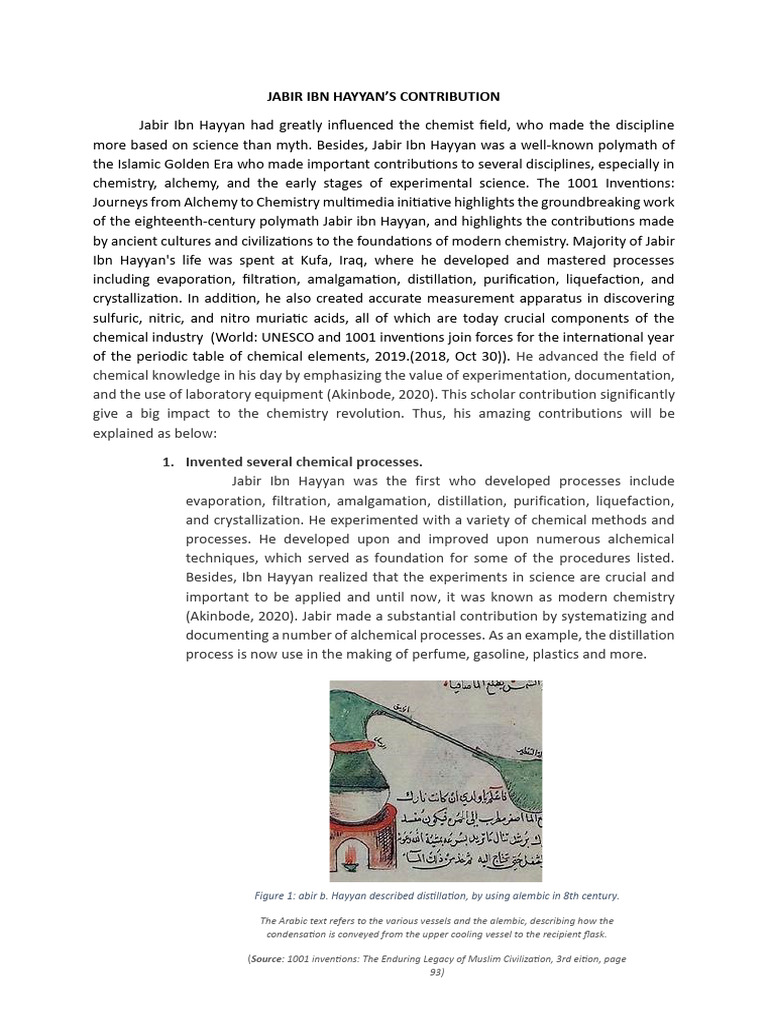 Jabir Ibn Hayyan Contributions | PDF | Alchemy | Chemistry