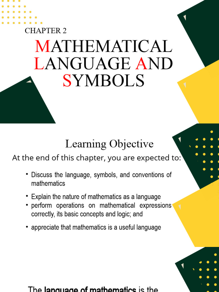 Week 3. Mathematical Language and Symbols | PDF | Set (Mathematics ...