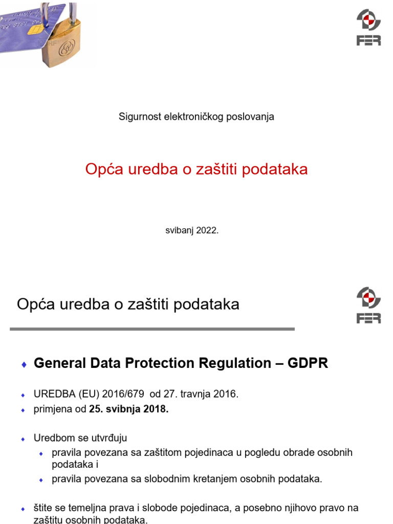 11 Zastita Osobnih Podataka | PDF