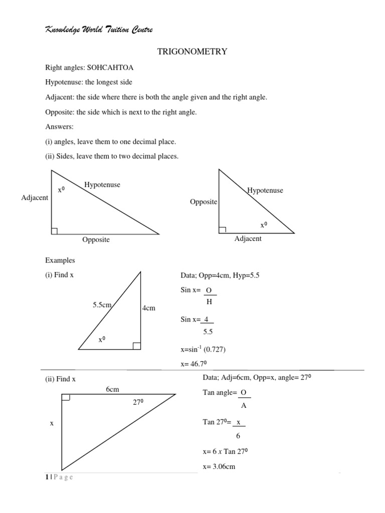 Trigonometry 2 Pdf Elementary Mathematics Euclidean Plane Geometry