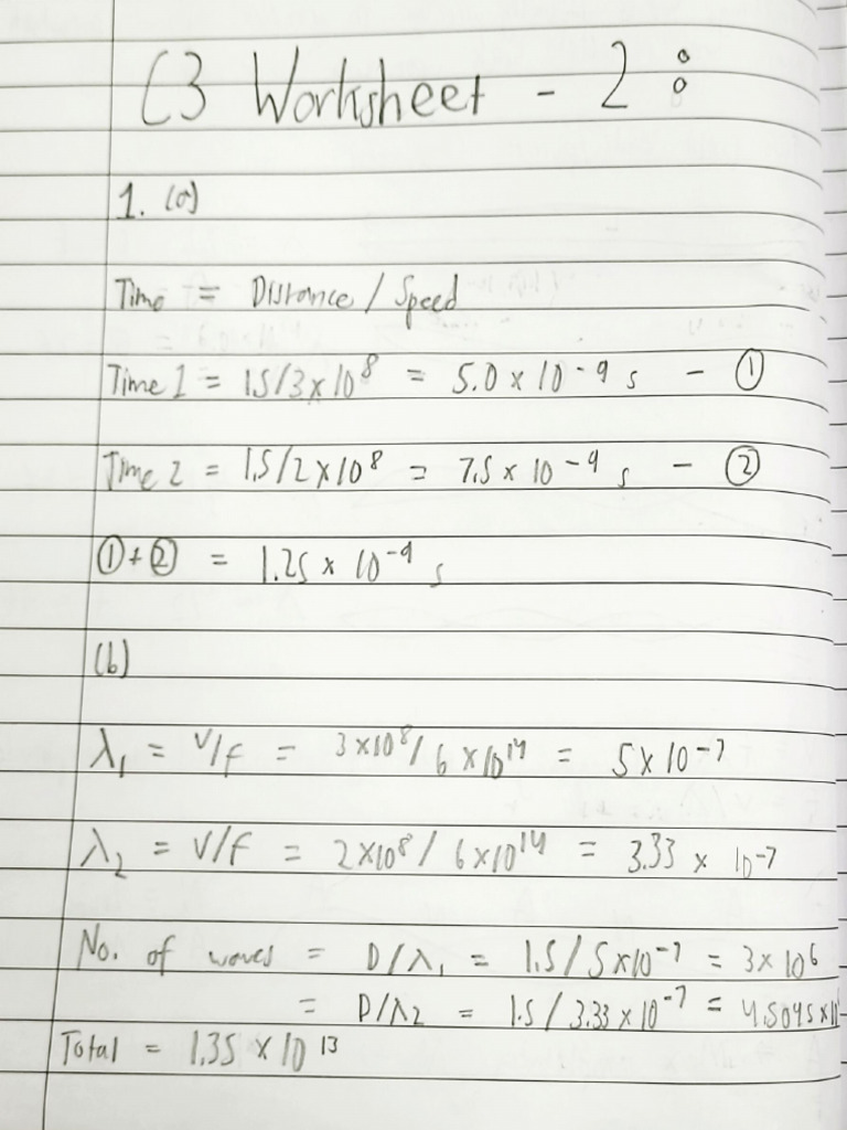 C.3 Part 2 Worksheet - Physics PHL | PDF