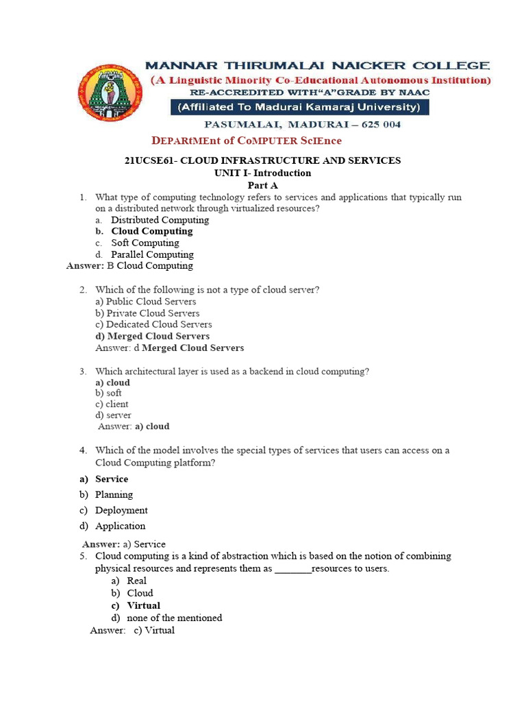 21UCSE61-CC - Unit 1-Question Bank | PDF