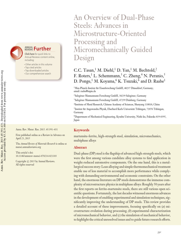 An Overview of Dual-Phase Steels | PDF | Heat Treating | Steel