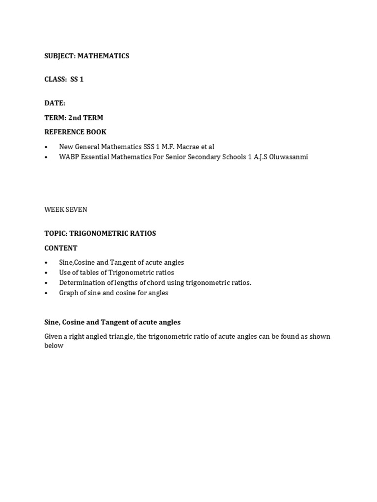 Trigonometric Ratios | PDF | Trigonometric Functions | Trigonometry