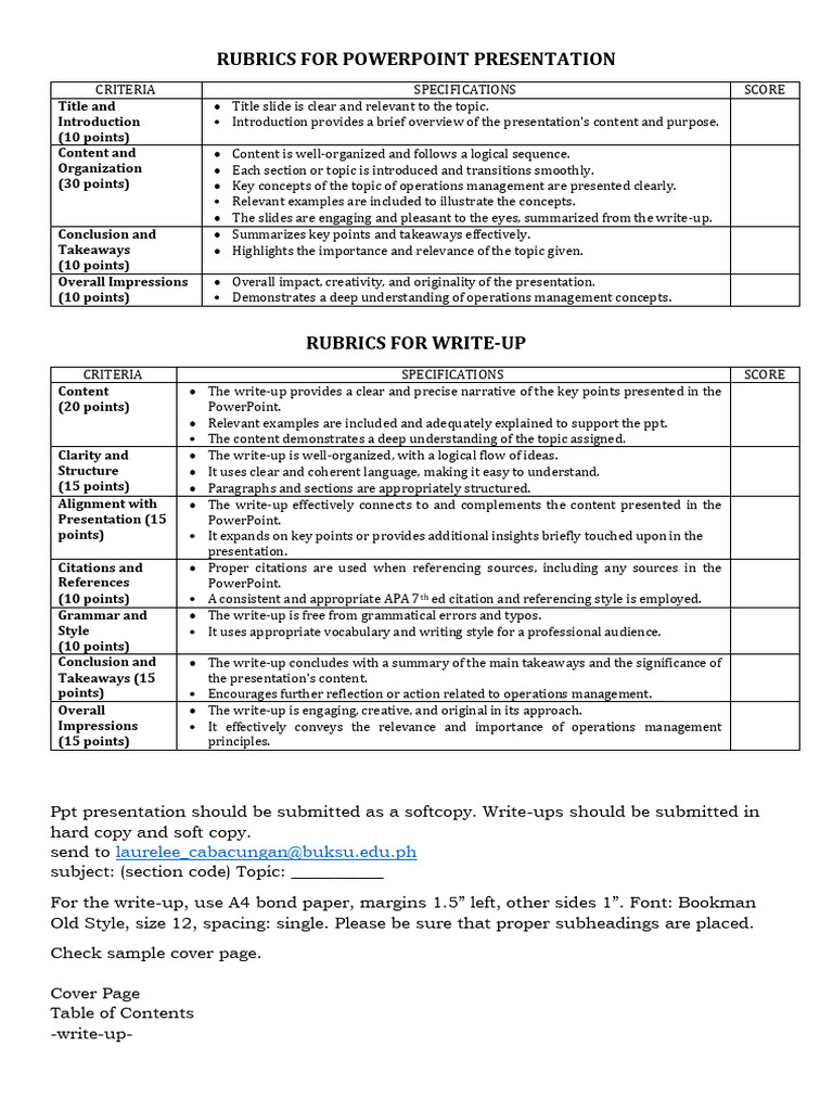 Rubrics Cbmec1 | PDF | Microsoft Power Point | Citation