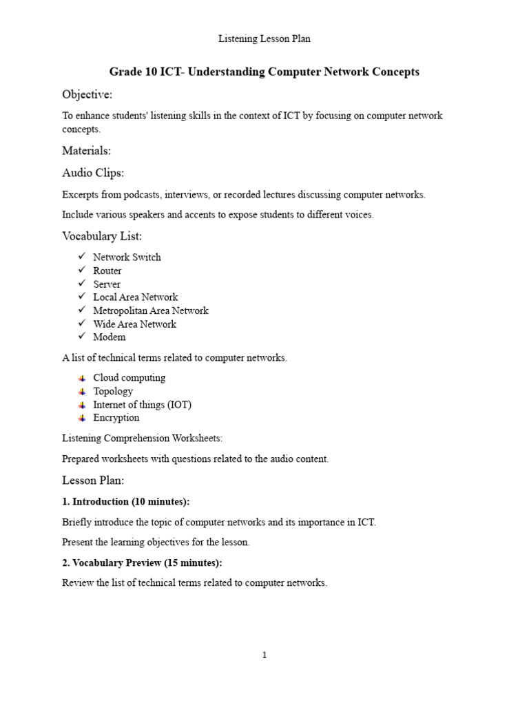 Listening Lesson Plan - Ruwani - Wickrama | PDF | Technology & Engineering