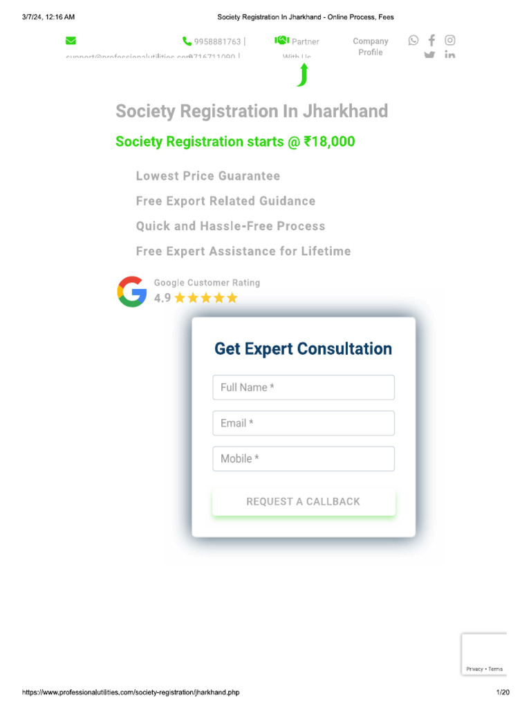 Society Registration Jharkhand Steps | PDF