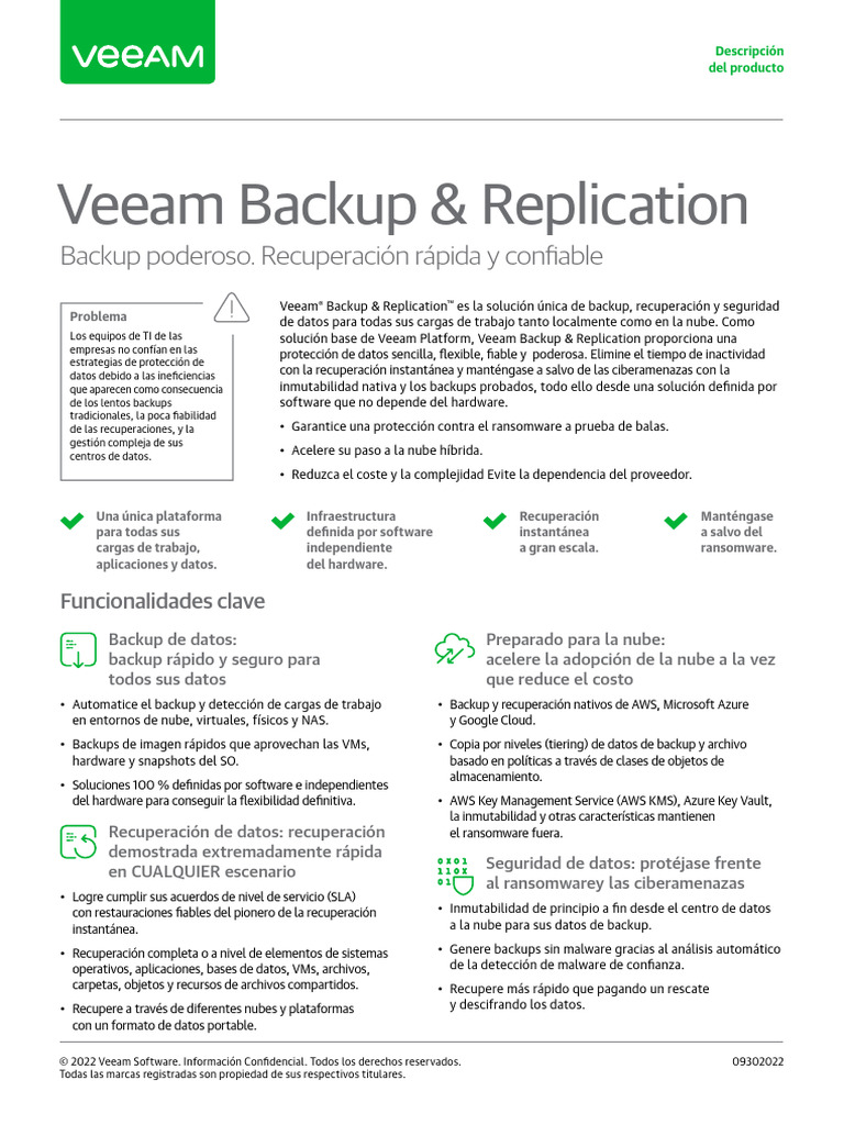 Veeam Backup Product Overview | PDF | Computación en la nube | Apoyo
