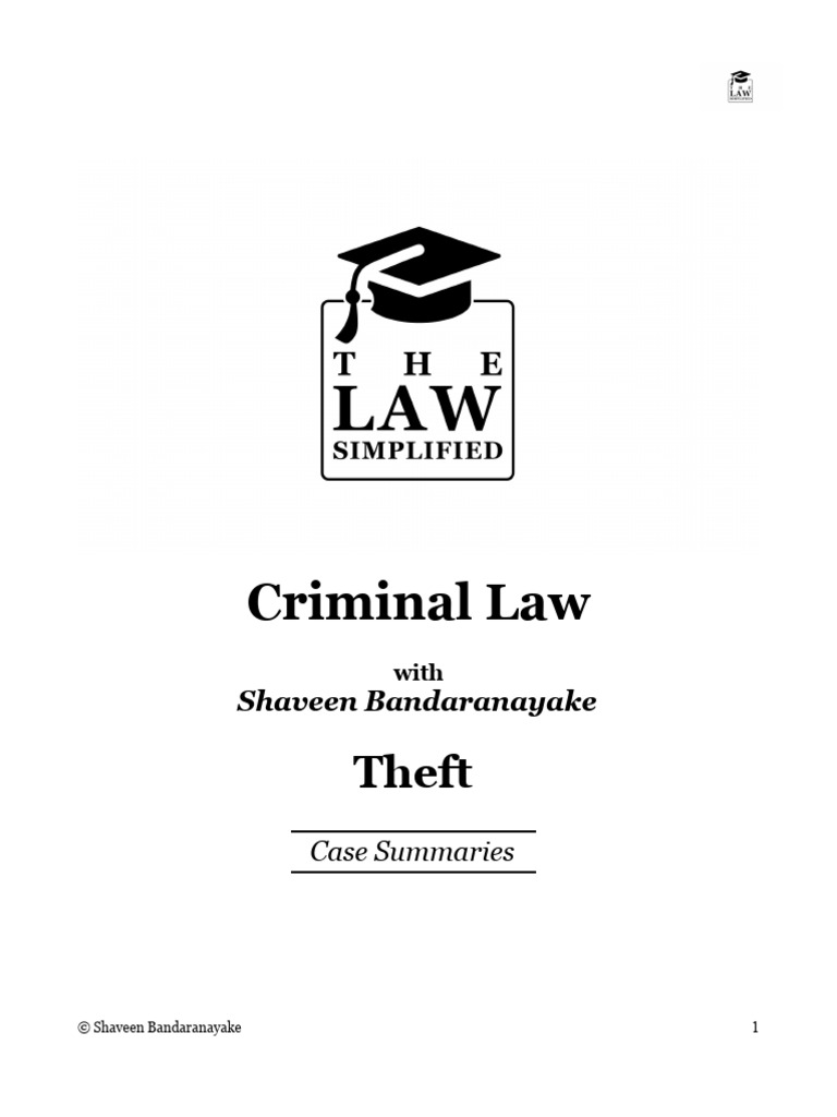 CASES_-_CRIMINAL_Theft | PDF | Dishonesty | Theft