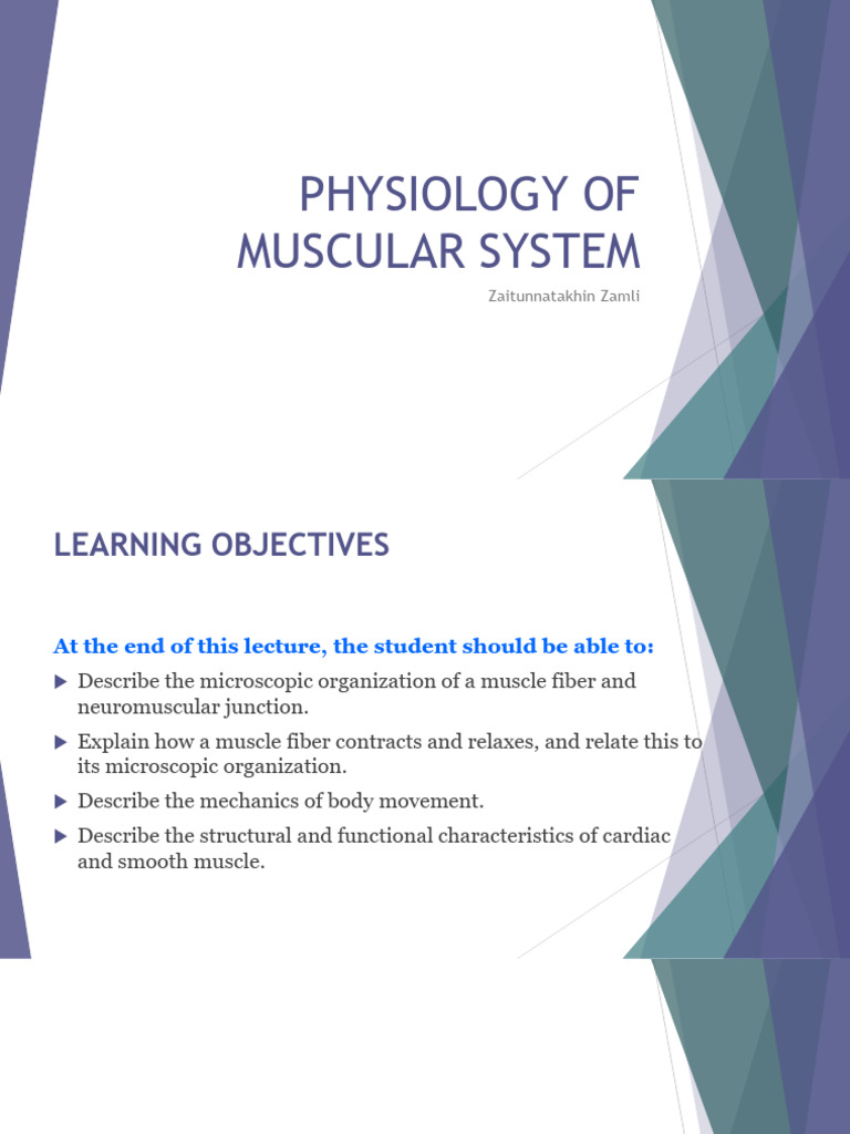 Week 12 - Physiology of Muscular System | PDF | Science & Mathematics