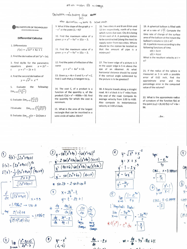 CORREL 3 Diff Calculus | PDF