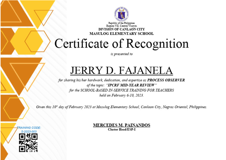 Certificate for Process Observer | PDF