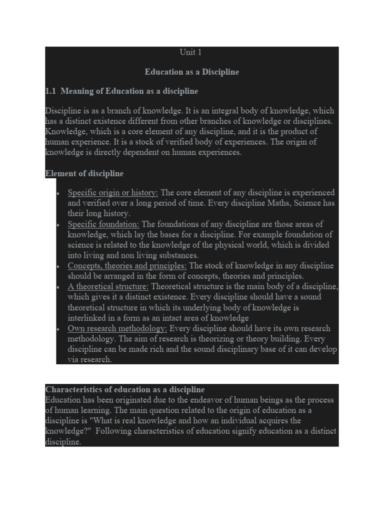 Disciplinary As A Education | PDF | Theory | Knowledge