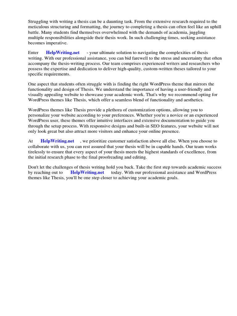 Thesis Writing Help & WordPress Themes | PDF | Word Press | Websites