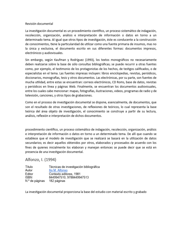 Revisión Documental | PDF