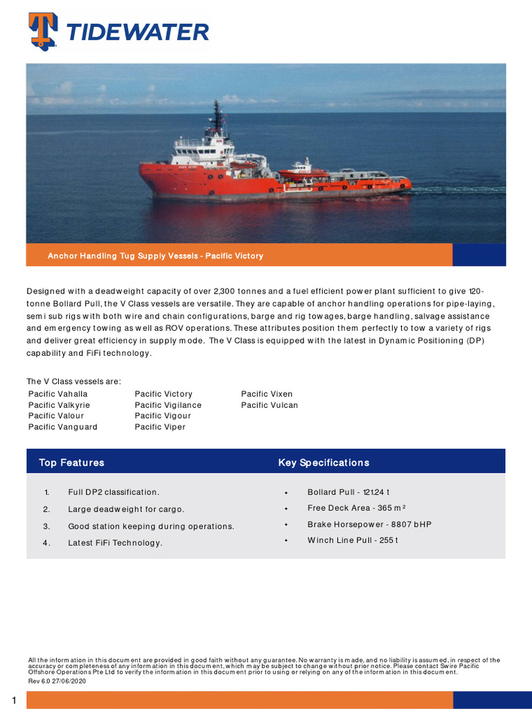 Pacific-Victory V 6.0-TDW | Download Free PDF | Anchor | Tugboat