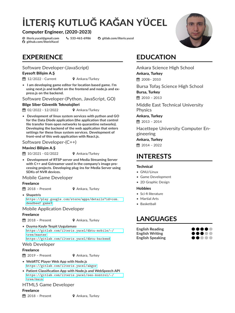 Ilteris Yucel CV 2023 | PDF | Web Application | Application Software
