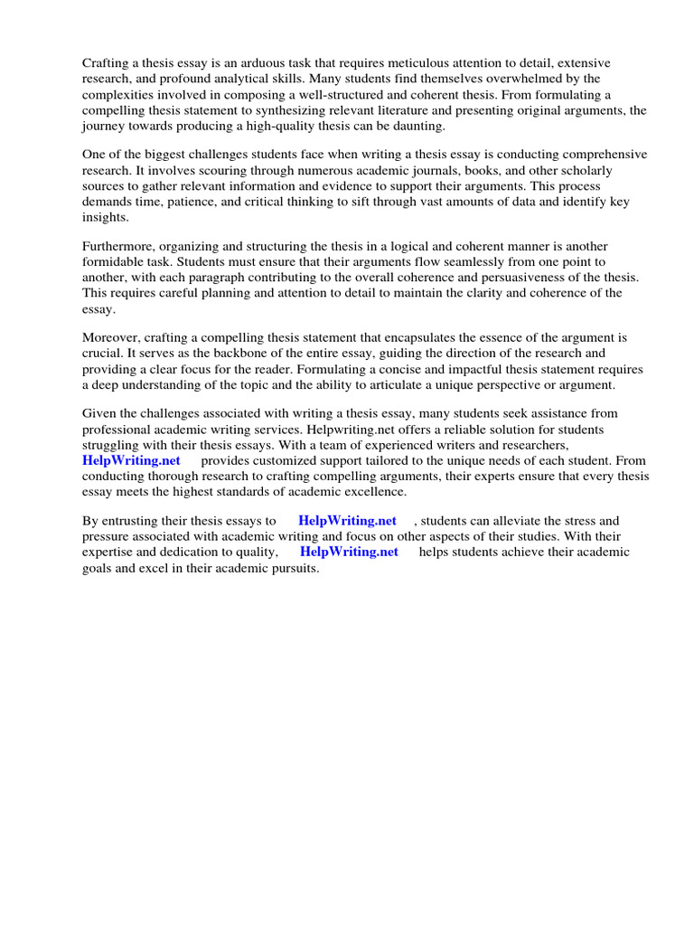 How To Make A Good Thesis Essay | PDF | Essays | Thesis
