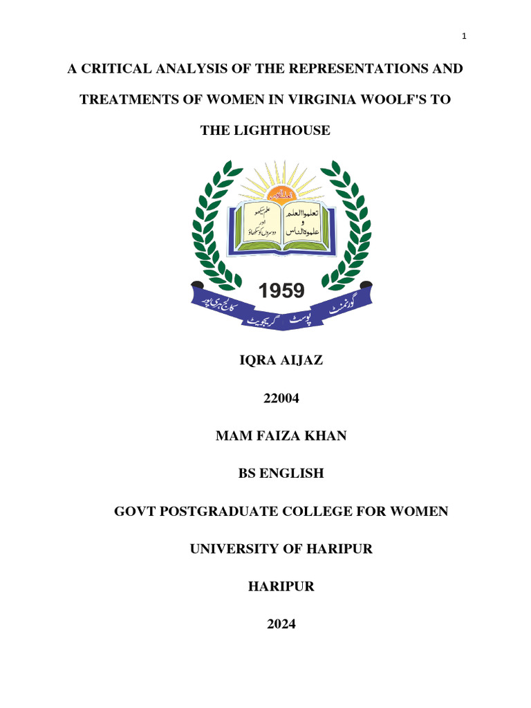 Representation of Women in Virginia Woolf Novel | PDF | To The ...