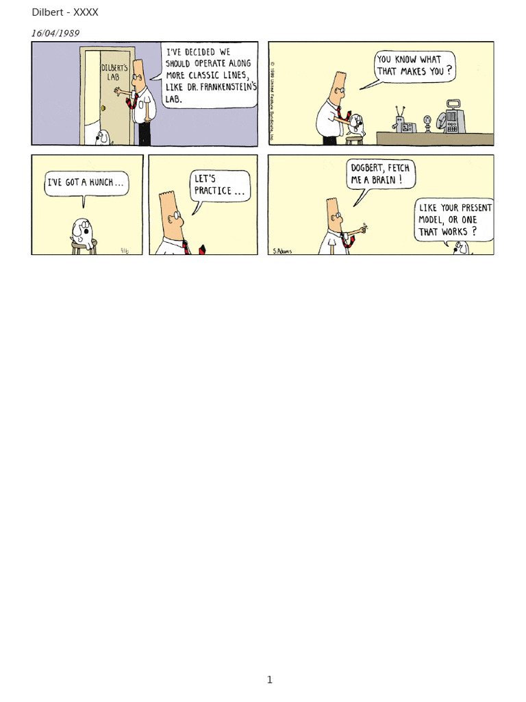 Classic Dilbert Strips from 1989 | PDF | Travel | Home & Garden